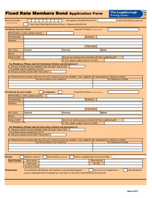 Fillable Online Fixed Rate Members Bond Application Form Fax Email ...