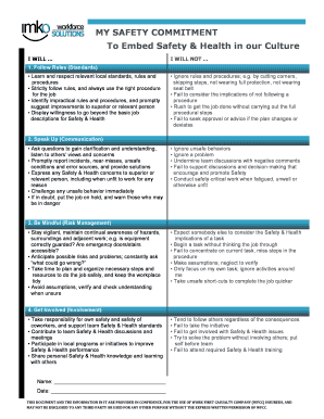 Fillable Online Employee Safety Commitment - IMKO Workforce Solutions ...