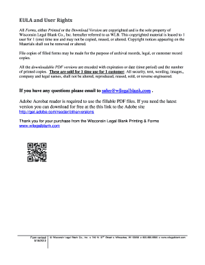 Fillable Online EULA statement End User License Agreement for Forms and ...