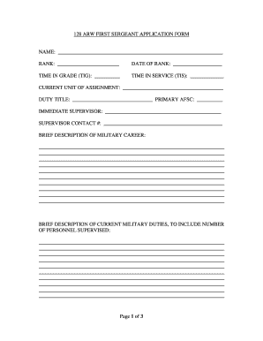 Fillable Online 128 ARW First Sergeant Application Form Fax Email Print ...