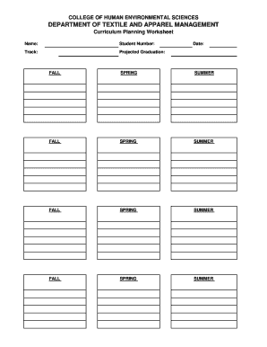 Fillable Online tam missouri Curriculum Planning Worksheet - Textile ...