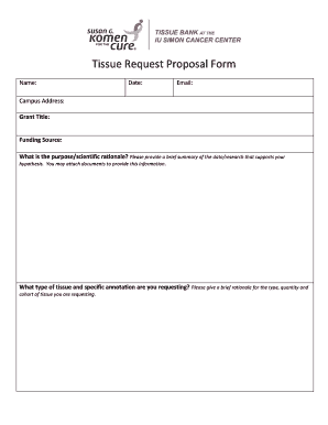 Fillable Online komentissuebank iu Tissue Request Proposal Form Fax ...