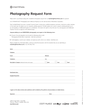 Fillable Online M-0020 Photography Request Form FA - MERRITHEW Fax ...