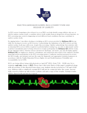 Fillable Online ELECTROCARDIOGRAM bSCREENb ECG CONSENT bFORMb AND bb ...