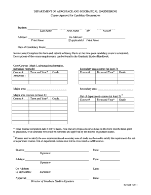Fillable Online ame nd Course Approval Form - Department of Aerospace ...