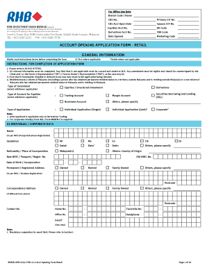 Fillable Online ACCOUNT OPENING APPLICATION FORMACCOUNT OPENING Fax ...