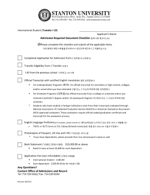 Fillable Online International Student (Transfer I20) Fax Email Print ...