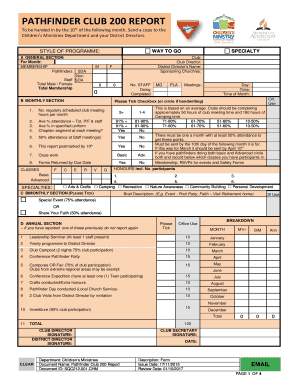 Fillable Online PATHFINDER CLUB 200 REPORT - SQ Youth Fax Email Print ...