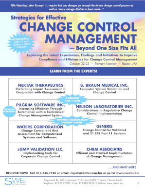 Fillable Online sweinc Change Control Management - sweincbiz Fax Email ...