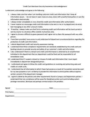 Fillable Online bursar arizona Merchant Security Awareness ...