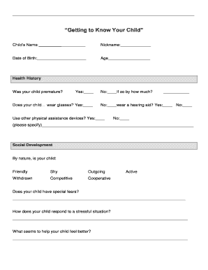 Fillable Online dlrccc Sample Getting to Know Your Child Form - dlrccc ...