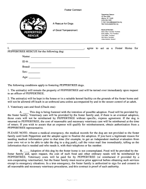 Fillable Online Foster Contract of Good Temperament - bPeppertreeb ...