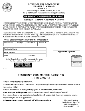 Fillable Online townofhempstead RESIDENT Parking permit application - WEB Fax Email Print ...