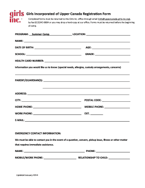 Fillable Online girlsinc-uppercanada Girls Incorporated of Upper anada ...