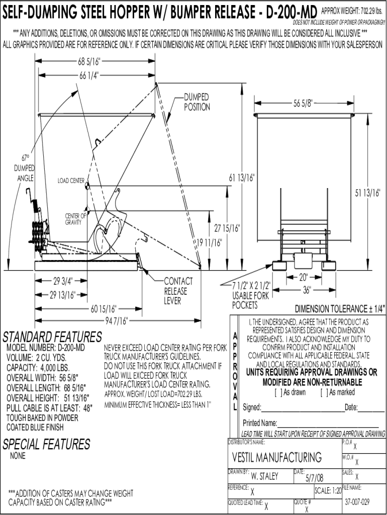 Fillable Online D-Style Self-Dumping Steel Hoppers with Bumper Release ...