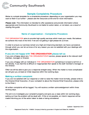 Fillable Online Sample Complaints Procedure Fax Email Print - pdfFiller