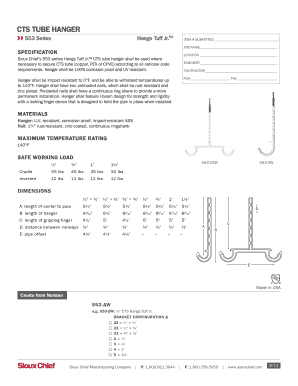 Fillable Online CTS TUBE HANGER - Sioux Chief Manufacturing Fax Email ...