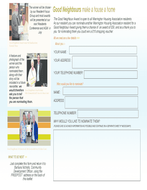 Fillable Online wha org Tips on being a 'Good Neighbour' Good Neighbour ...