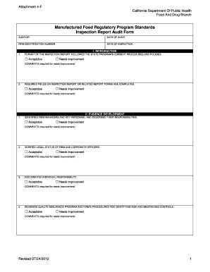 Fillable Online mfrpa Attachment 4-F Inspection Report Audit Form ...