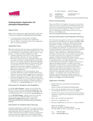 Fillable Online mun Printable - Memorial University - mun Fax Email Print - pdfFiller