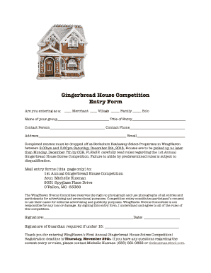 Fillable Online wroa 2015 Gingerbread Competition Entry Form - WROA Fax ...