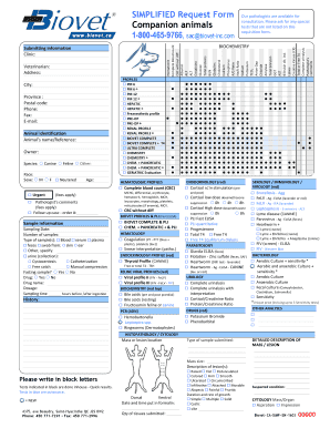 Fillable Online SIMPLIFIED Request Form Companion animals 1-800-465 ...
