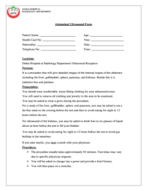 Fillable Online Pregnancy Ultrasound Form - DOHMS Fax Email Print ...
