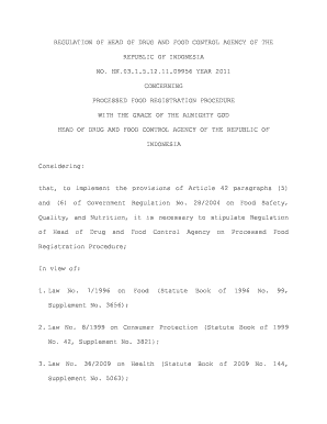 Fillable Online usdaindonesia CONCERNING PROCESSED FOOD REGISTRATION ...