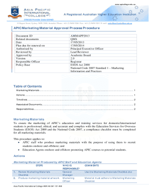 Fillable Online APIC Marketing Material Approval Process Procedure Fax Email Print - pdfFiller