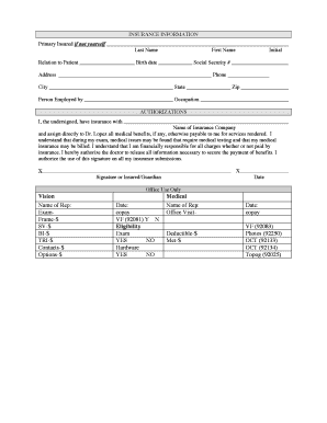 Fillable Online Insurance Auth Form Fax Email Print - pdfFiller