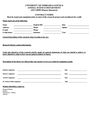 Fillable Online animalscience unl ANIMAL SCIENCE DEPARTMENT Fax Email ...