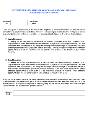 Fillable Online southernresearch SOUTHERN RESEARCH INSTITUTE MEDICAL ...