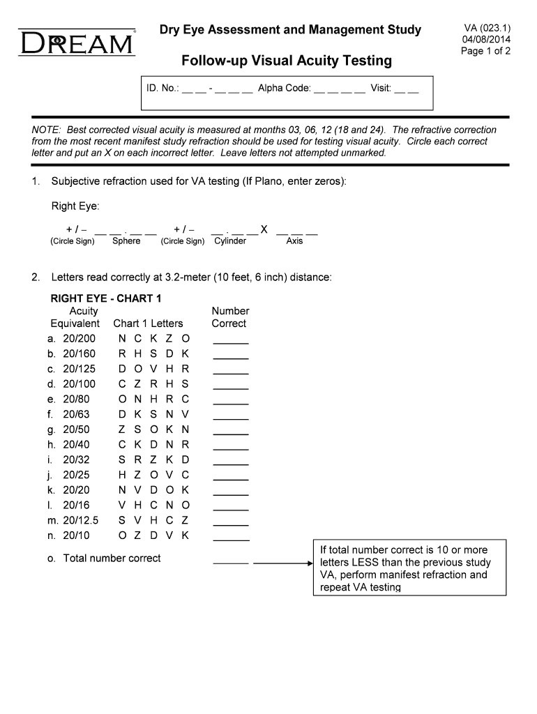 Fillable Online rt5 cceb med upenn Followup Visual Acuity Testing Fax ...