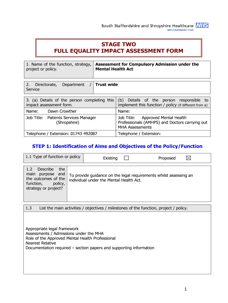 Fillable Online sssft nhs C-YEL-mhca-10 Policy on Assessment for ...