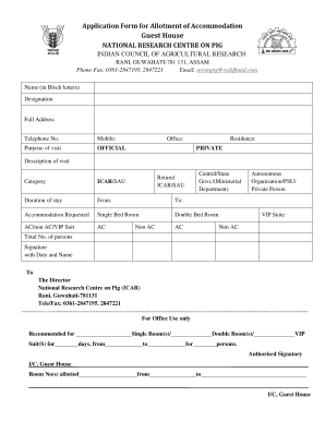 Application For Room Allotment - Fill Online, Printable, Fillable ...