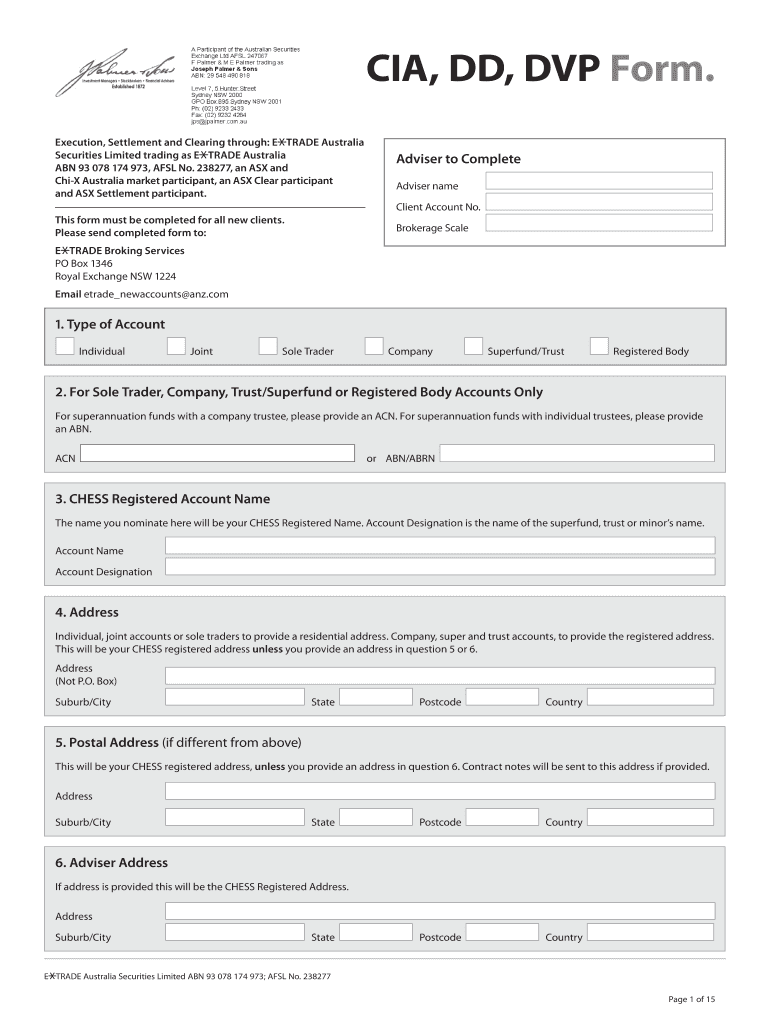 Fillable Online CIA DD DVP Form - bjpalmerbbcombau Fax Email Print - pdfFiller