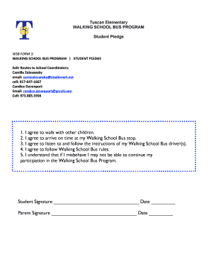 Fillable Online tuscanpta Tuscan Elementary WALKING SCHOOL BUS PROGRAM ...