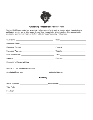 Fillable Online Fundraising Proposal and Request Form Fax Email Print ...