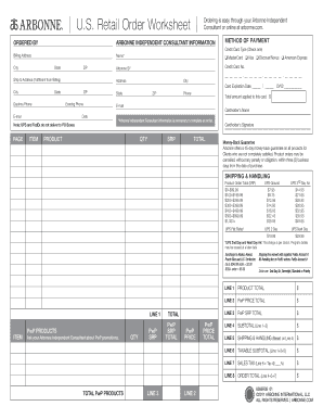 Fillable Online Retail Order Worksheet Ordering is easy through your ...