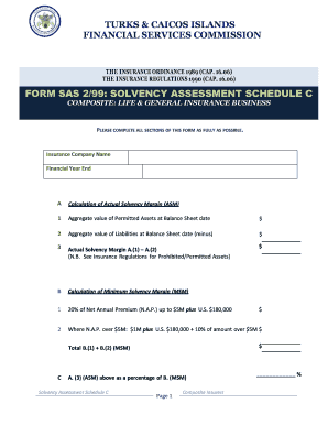 Fillable Online FORM SAS 299 SOLVENCY ASSESSMENT SCHEDULE C Fax Email ...
