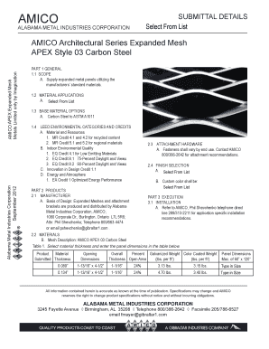 Fillable Online AMICO Architectural Series Expanded Mesh Fax Email ...