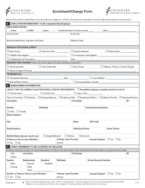 Fillable Online EnrollmentChange Form - Turning Point Benefits Fax Email Print - pdfFiller