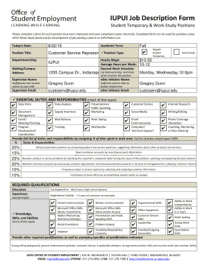 Fillable Online employment uc iupui Completed form can be used for ...