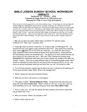 Fillable Online BIBLE LESSON SUNDAY SCHOOL WORKBOOK Fax Email Print ...