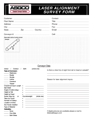 Fillable Online Laser Alignment Survey Form - asgcocom Fax Email Print ...