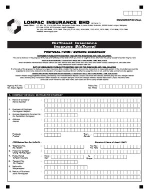 Lonpac Insurance Bhd - Fill Online, Printable, Fillable, Blank | pdfFiller