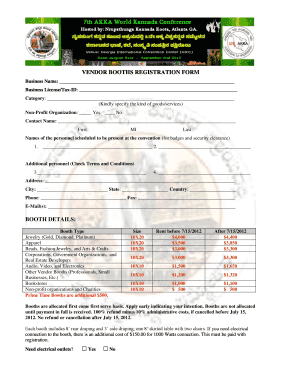 Fillable Online akkaonline VENDOR BOOTHS REGISTRATION FORM - AKKA ...