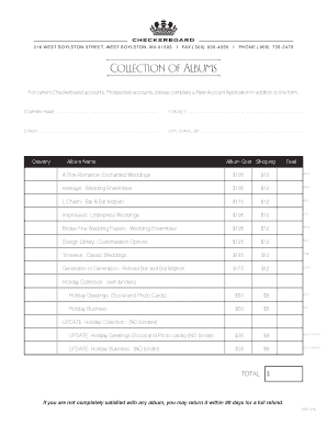Fillable Online Album Order Form - Checkerboard Fax Email Print - pdfFiller