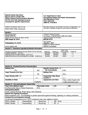 Fillable Online INSTANTER (Aerosol) Fax Email Print - pdfFiller