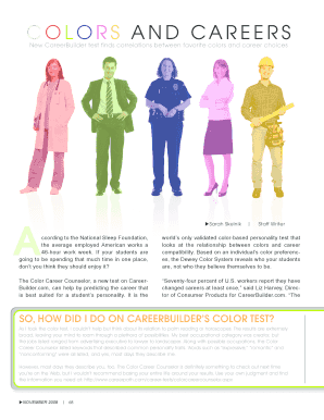 Fillable Online Colors aNd Careers - Dewey Color System Fax Email Print ...